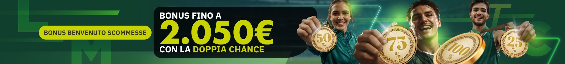 Banner HOMEPAGE - Bonus Benvenuto Scommesse